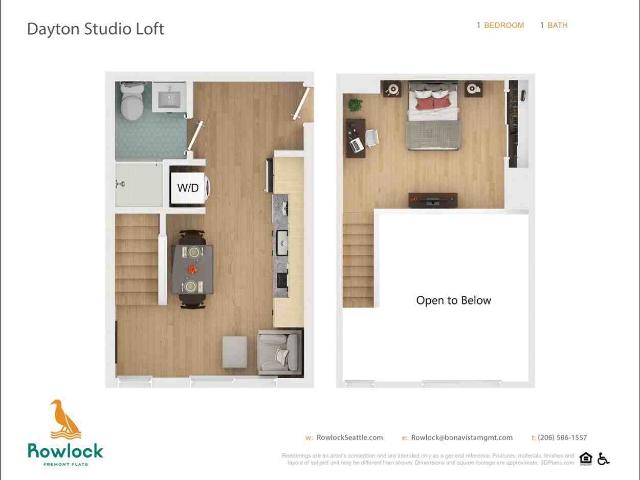 Rowlock Studio Apartment for Rent at 3620 Phinney Ave N, Seattle, WA 98103 Fremont