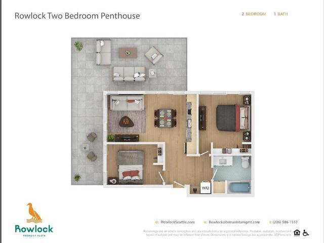 Rowlock 1 Bedroom Apartment for Rent at 3620 Phinney Ave N, Seattle, WA 98103 Fremont