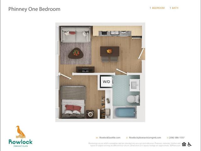 Rowlock 2 Bedroom Apartment for Rent at 3620 Phinney Ave N, Seattle, WA 98103 Fremont
