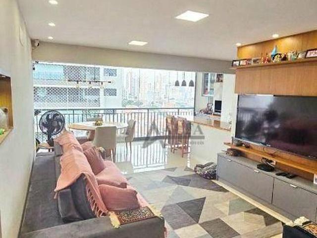 Scena Tatuapé Excelente apartamento c/ ampla varanda gourmet c/ churrasqueira totalmente integr