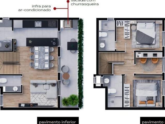 Santa Felicidade Duplex 3 quartos sendo 1 suite 1 vaga Promocional