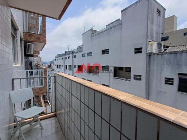 Santos Pompéia na orla prédio frente mar com vista mar e sacada !