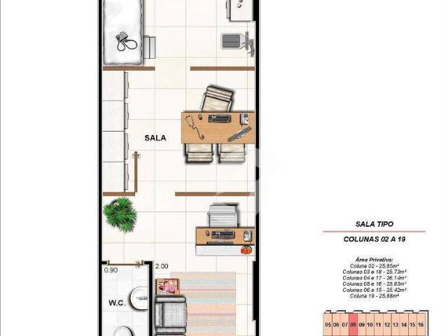Sala em Colubande, São Gonçalo/RJ de 26m² à venda por R$ 139.800,00