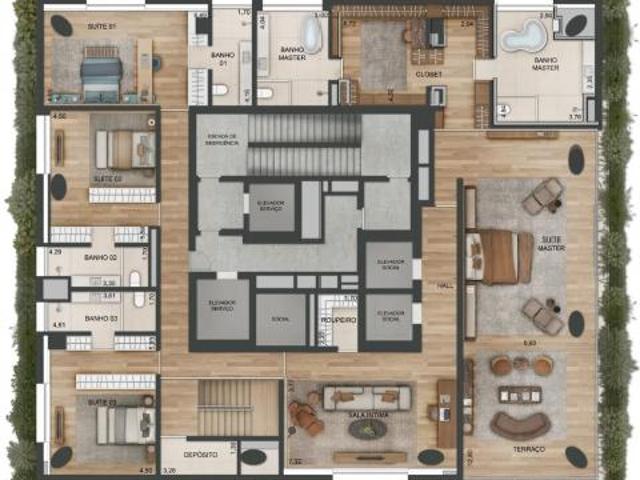 Seu novo lar no Jardins – Duplex exclusivo 1.035m² no 40º e 41º Andar / Andar Altissimo Linda vista