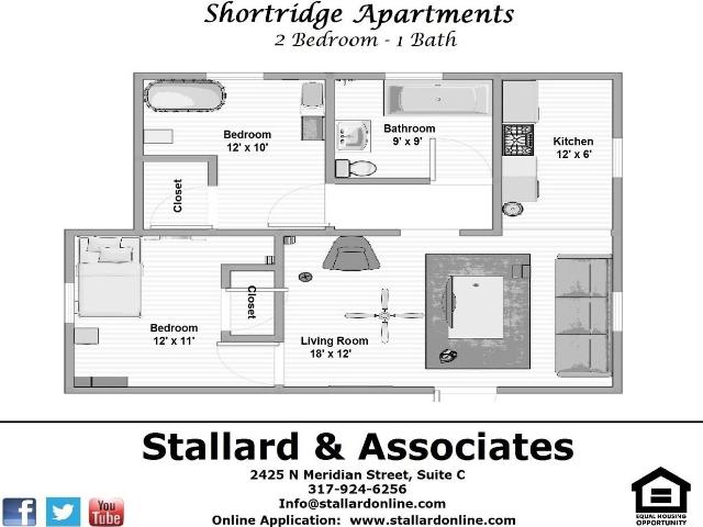 Shortridge Apartments 2 Bedroom Apartment for Rent at 3601 N Meridian St, Indianapolis, IN 46208 Mapleton Fall Creek