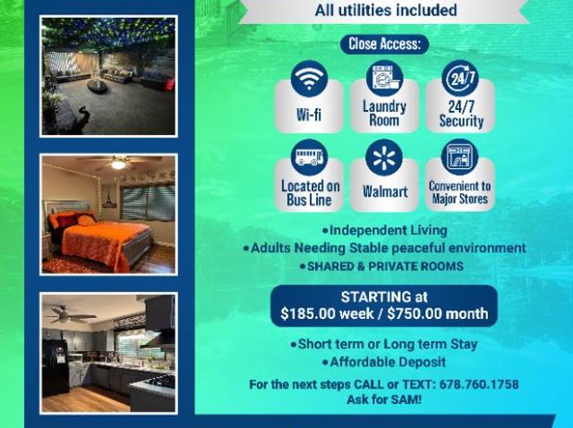Shared Lakeside Home for Shared Housing Rooms fo