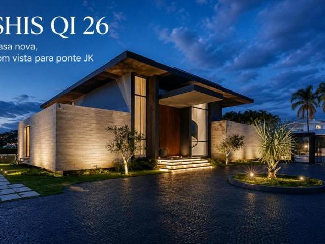 SHIS QI 26 Casa Denise Zuba, 5 suítes, vista para a Ponte JK e paisagismo de Fábio Camargo