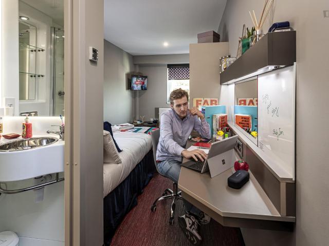 Silver En suite Serviced Apartment Has a Room