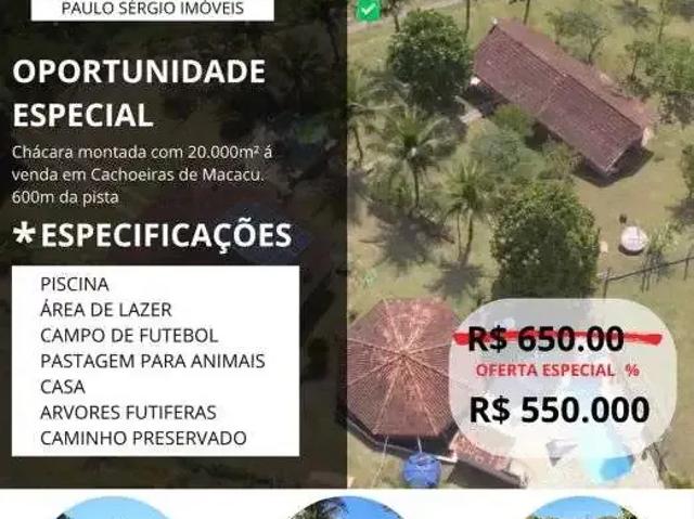 Sítio / Chácara para Venda em Cachoeiras de Macacu/RJ Papucaia 6 Quartos