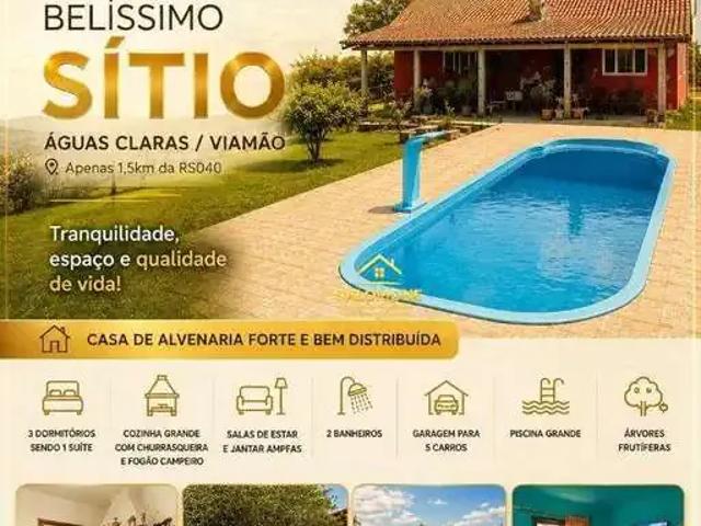 Sítio / Chácara para Venda em Viamão/RS Águas Claras 3 Quartos