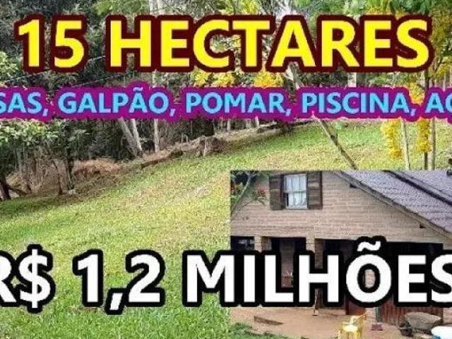 SÍTIO COM DUAS CASAS E PISCINA EM PAROBÉ COM 15 HECTARES