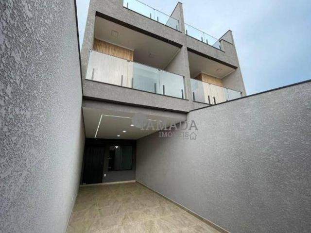 Sobrado novo frontal com 3 quartos sendo 2 suítes, terraço gourmet, 2 vagas à venda, 178 m² por R$ 1
