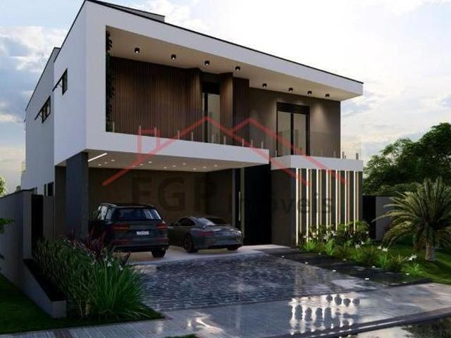 Sobrado novo no Alphaville 1, Votorantim, com 5 suítes, escritório, sala 2 ambientes integrada com c