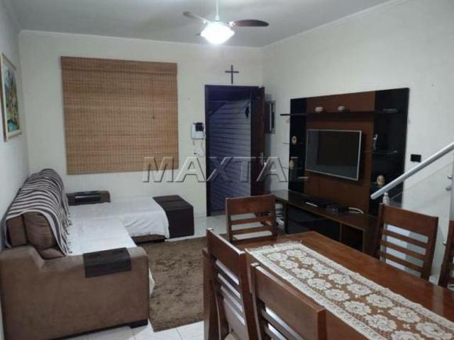 Sobrado à venda de 104m², com 2 dormitórios e 2 suítes, 4 banheiros e 4 vagas. Parada Inglesa