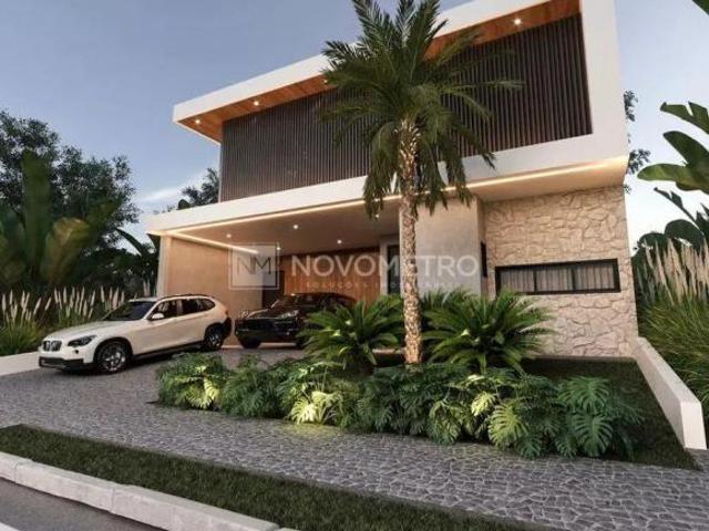 Sobrado à venda no Residencial Santorini Paulínia 336M²– 4 suítes, piscina e alto padrão