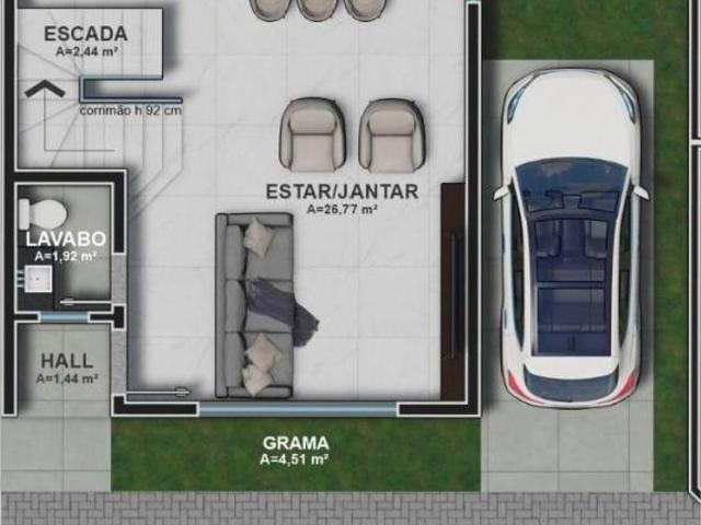 Sobrado com 4 dormitórios à venda, 191 m² por R$ 1.320.000,00 Água Verde Curitiba/PR