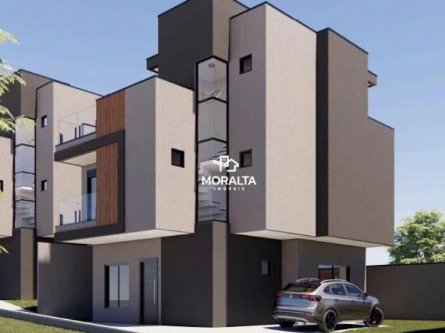 Sobrado com 03 Suítes e Amplo Terraço em Condomínio no Novo Mundo