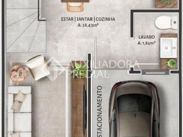 Sobrado com 2 quartos sendo 1 suíte e 82,35m² no Bairro Jardim Itália