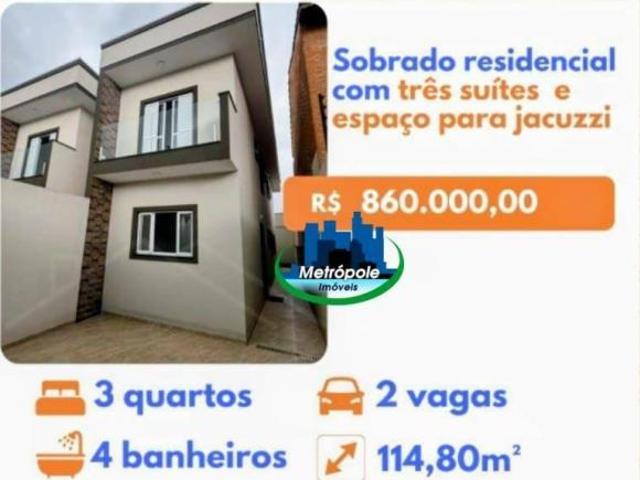Sobrado com 3 dormitórios à venda, 115 m² por R$ 860.000,00 Center Ville Arujá/SP