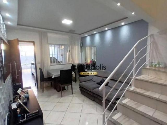 Sobrado com 3 dormitórios à venda, 98 m² por R$ 695.000,00 Campestre Santo André/SP