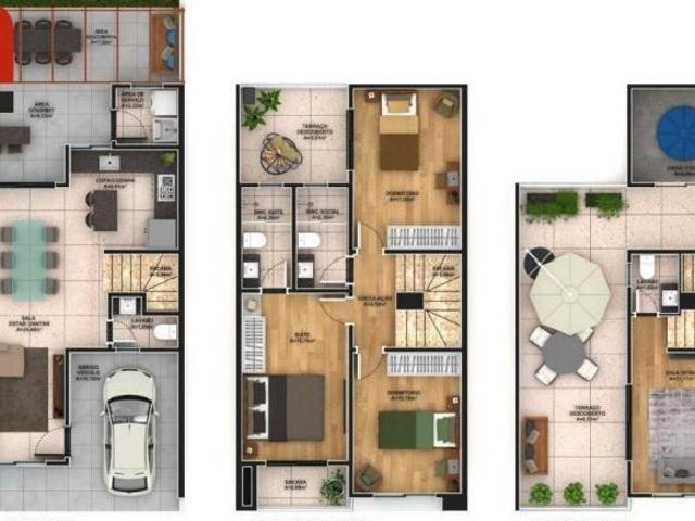 Sobrado com 3 quartos à venda, 140 m² por R$ 895.000 Boa Vista Curitiba/PR
