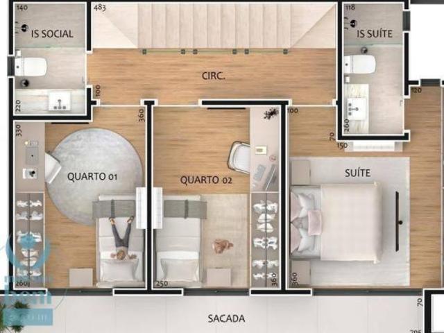 Sobrado com 3 quartos à venda, 228 m² por R$ 1.000.000 Bairro Alto Curitiba/PR