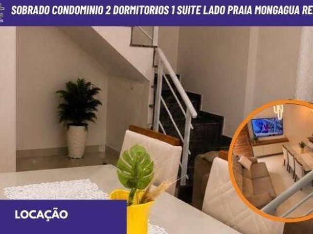 SOBRADO CONDOMINIO 2 DORMITORIOS 1 SUITE LADO PRAIA LOCACAO MONGAGUA