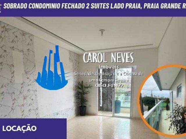 SOBRADO CONDOMINIO FECHADO 2 SUITES LADO PRAIA LOCACAO PRAIA GRANDE
