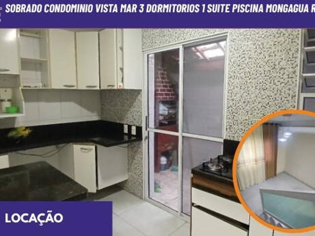 SOBRADO CONDOMINIO VISTA MAR 3 DORMITORIOS 1 SUITE PISCINA LOCACAO MONGAGUA