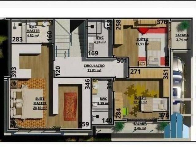 Sobrado de esquina com 175 m², 3 suítes, 4 vagas à venda por R$ 1.550.000 Boa Vista Curitiba/PR