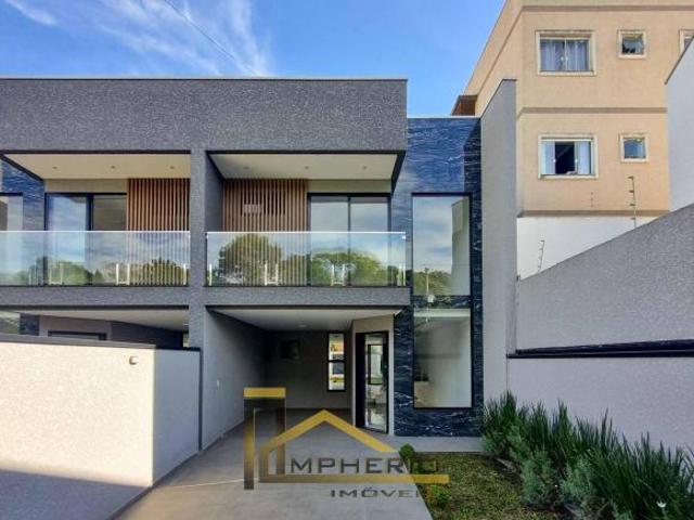 Sobrado de luxo com 3 quartos na Costeira, Araucária PR: 162,37m², 2 salas, 2 banheiros, 3 vagas e s