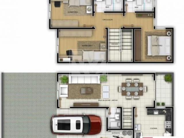 Sobrado em Olarias, Ponta Grossa/PR de 86m² 3 quartos à venda por R$ 365.000,00