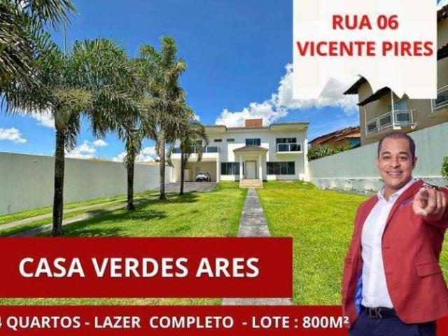 Sobrado em Vicente Pires composto por 4 quartos 4 banheiros Lote 800mt e Lazer Completo
