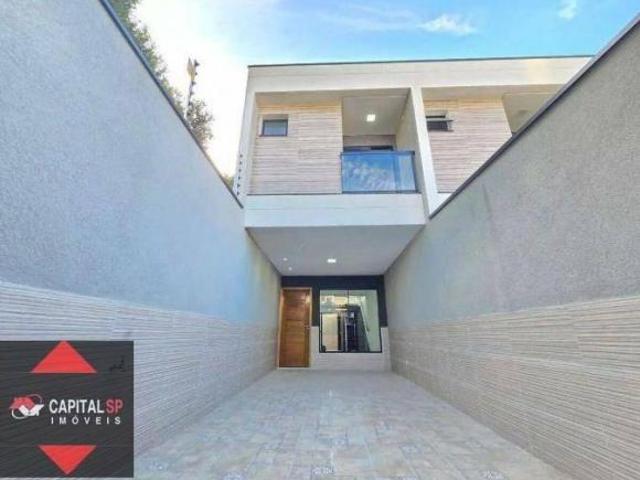 Sobrado frontal novo à venda, 03 quartos 03 suítes, 02 vagas, quintal com área gourmet, 130 m² por