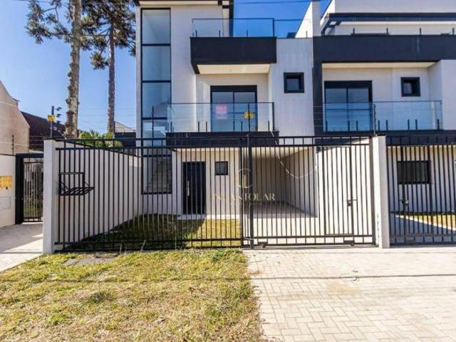 Sobrado Tríplex à venda no Cajuru 3 suíte, 153m² | Terraço com sala íntima | 2 vagas | churrasquei