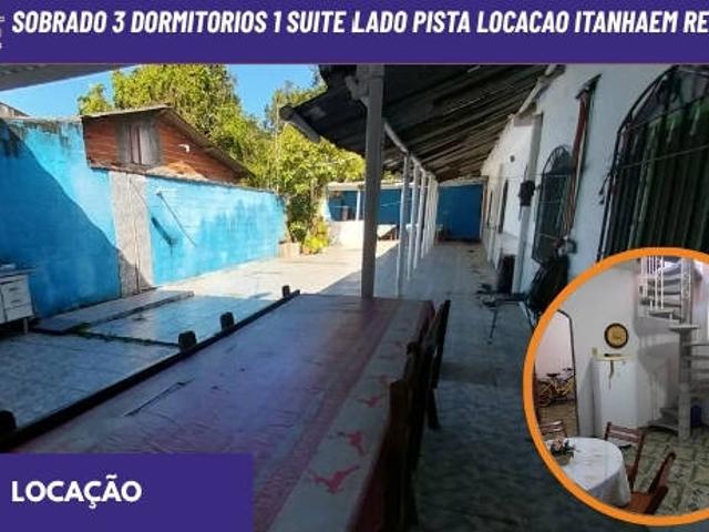 SOBRADO 3 DORMITORIOS 1 SUITE LADO PISTA LOCACAO ITANHAEM