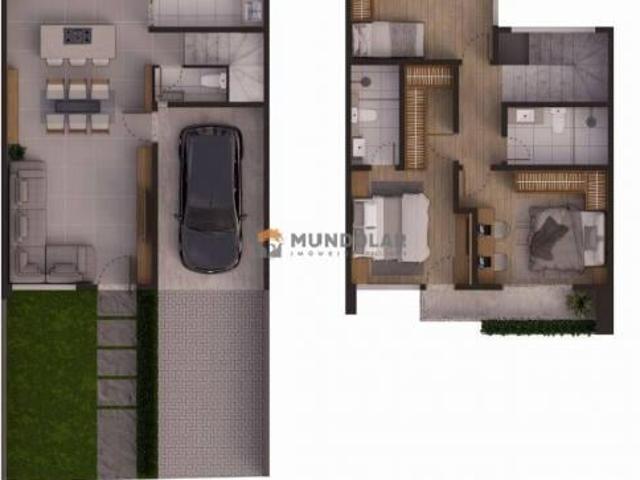 Sobrados de alto padão com 3 dormitórios à venda, 120 m² por R$ 799.000 Centro Araucária/PR