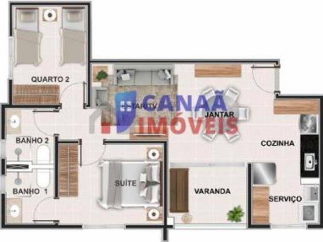 Solar do Cerrado, Apartamento 2 quartos 1 suíte 60m² bairro Granja Marileusa