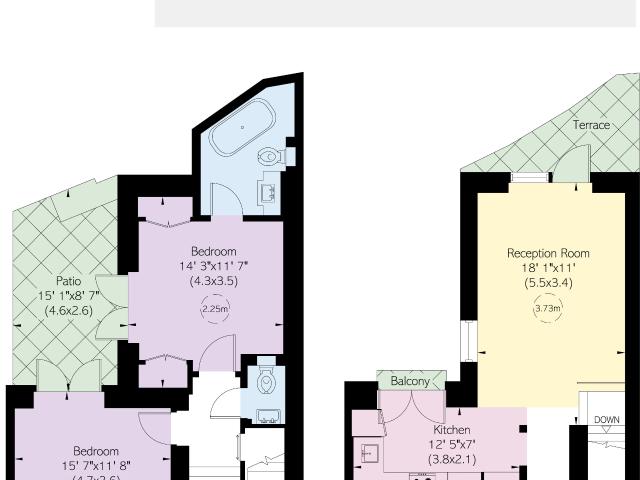 Sophisticated two bedroom flat to rent in a white stucco townhouse moments away from Hyde Park