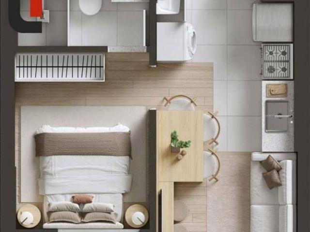 Sorano Apto 30 m² 1 quarto no Novo Mundo