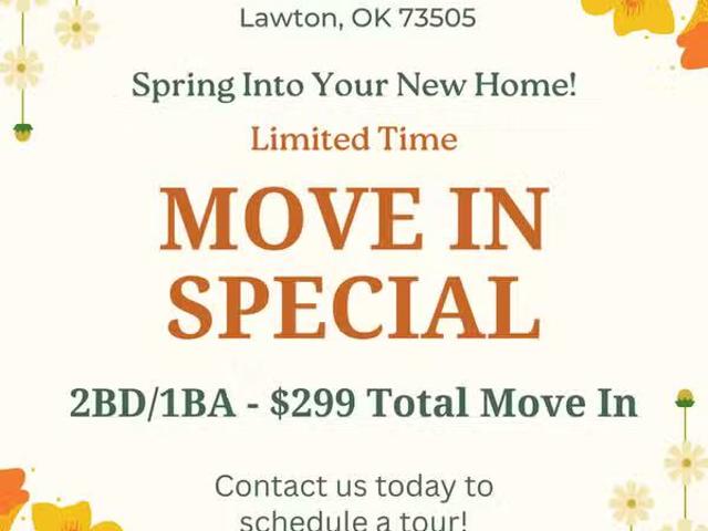 Spacious 3 Bedroom, 1.5 Bath Apartment Near Fort Sill Base Fo.