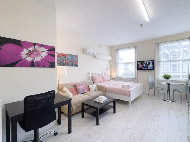 Spacious Double Studio Flat with AC and Large Windows