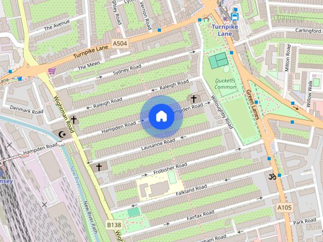 Spacious double room, Hampden Road, Hornsey, Haringey, London, N8