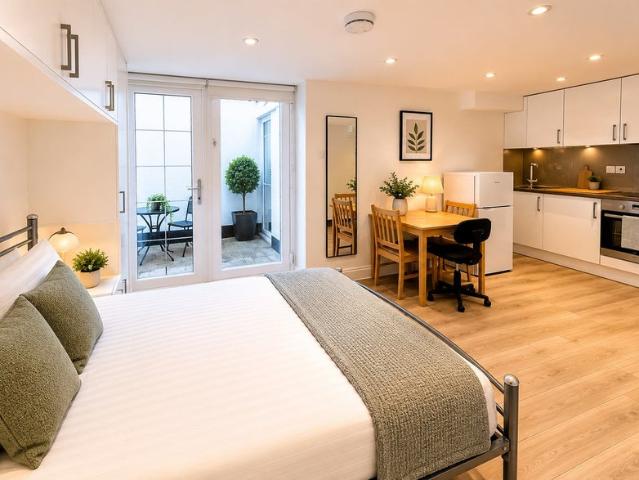 Spacious Studio Flat with Private Patio