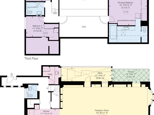Spectacular loft style apartment with exceptional ceiling height and private balcony