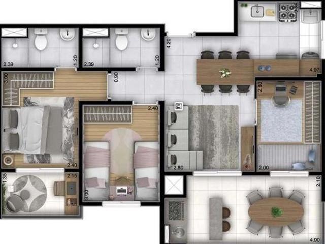 Sphera Panamby 2 e 3 dorms com varanda proximo de tudo Plano e Plano