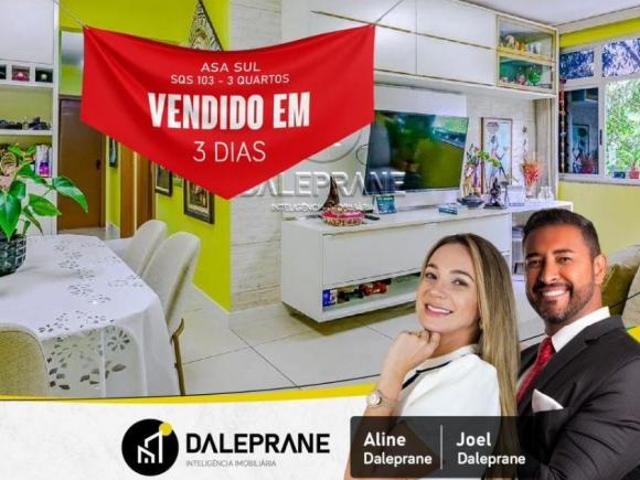 SQS 103 | ASA SUL | 3 QUARTOS | 95m² | ANDAR ALTO