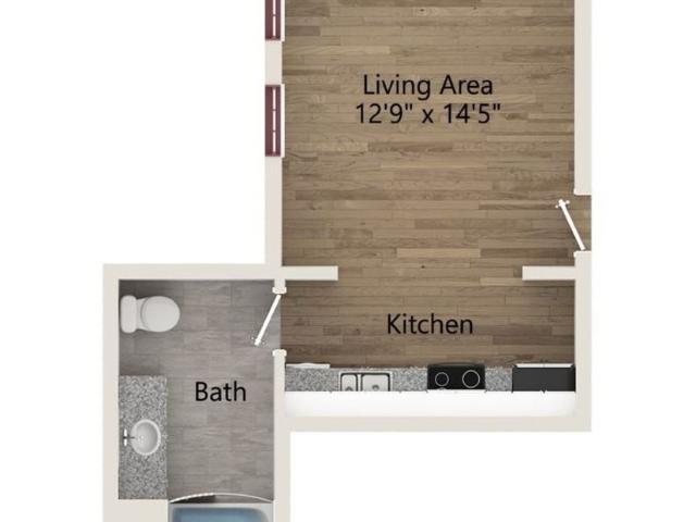 Starr High Studios Studio Apartment for Rent at 999 N High St, Columbus, OH 43201 Short North