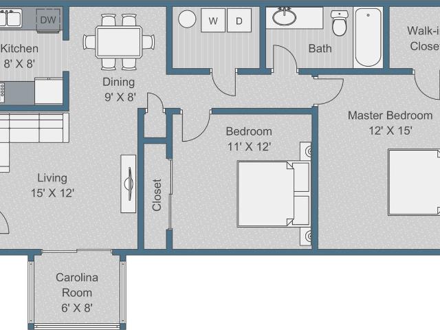 Sterling Bluff Apartments 2 Bedroom Apartment for Rent at 201 W Montgomery Xrd, Savannah, GA 31406 Leeds Gate Colonial Village