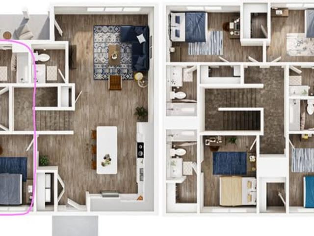 Student Housing Master Bedroom